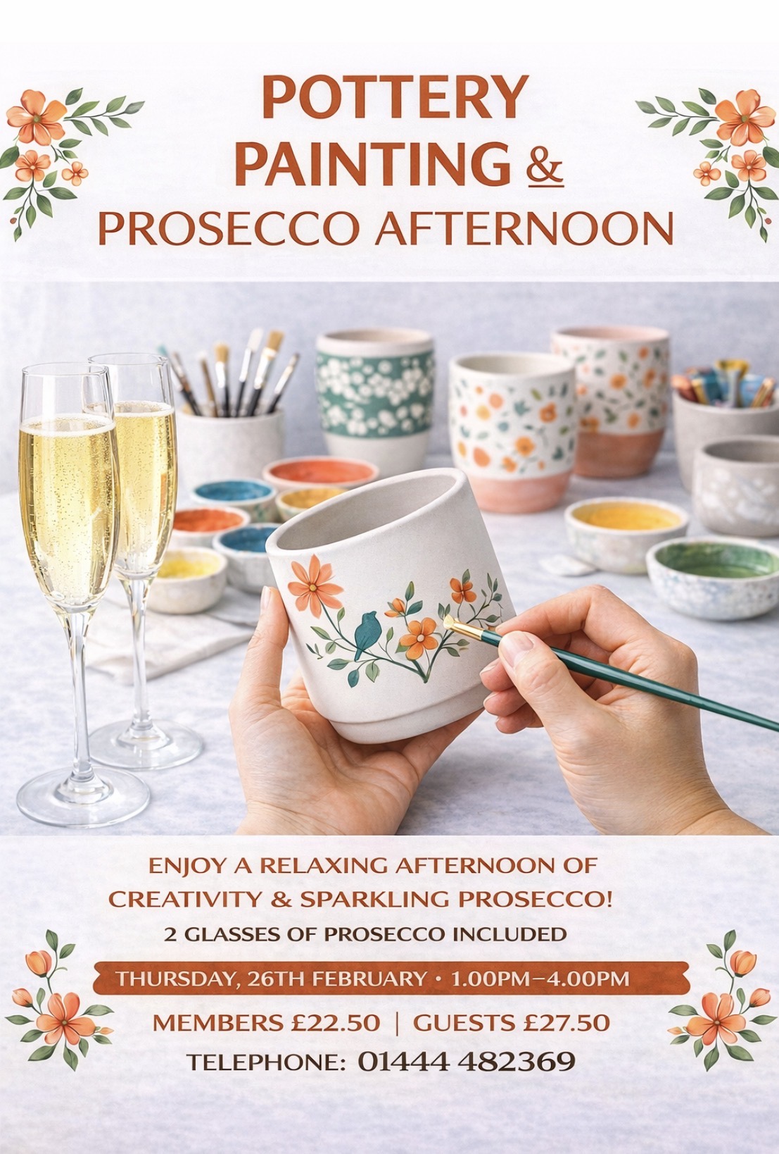 Pottery Painting and Prosecco Afternoon - The Lindfield Club